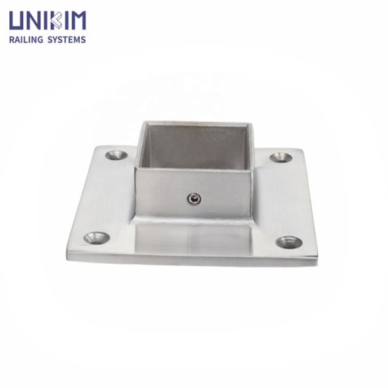 Custom Heavy Duty Fence Post Base Square Handrail Floor Flange
